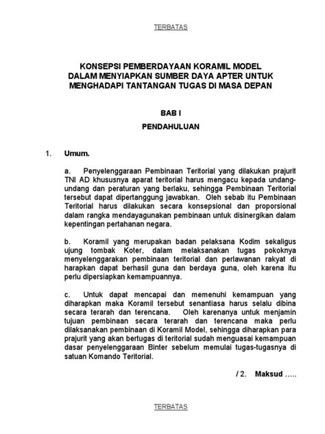 Karmil Ttg Ter Konsepsi Koramil Modern Pdf Bisnis