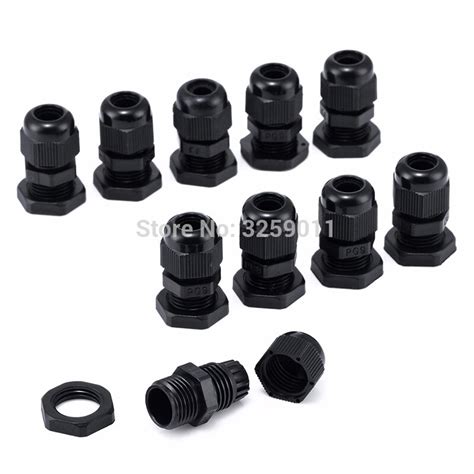 10pcs Cable Glands Pg 9 Black White Waterproof Adj Vicedeal