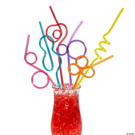Funny Shapes Silly Straws 12 Pc