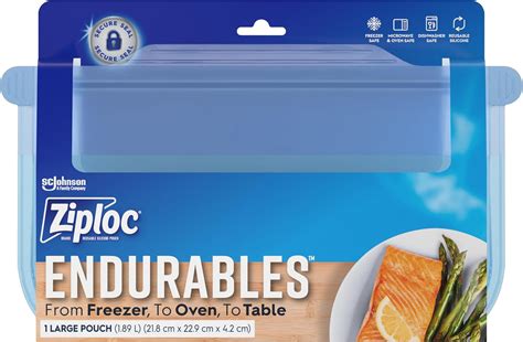 Ziploc Endurables Reusable Large Silicone Pouch With Resealable Closure