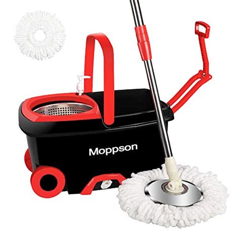 Buy Moppson Spin Mop Bucket System Stainless Steel 360 Spin Mop With