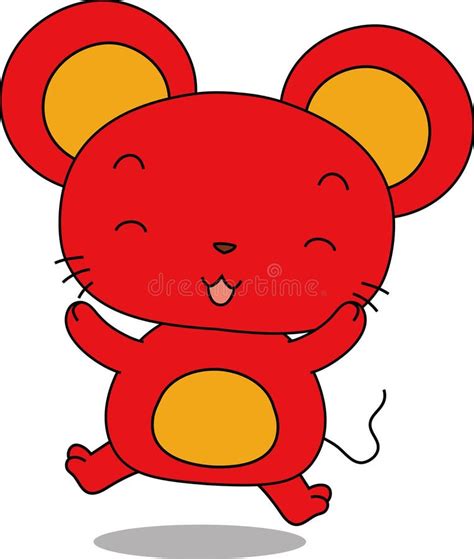 Cute Red Mouse Mascot Character Stock Vector Illustration Of Mascot Character 193074674