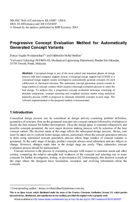 Pdf Progressive Concept Evaluation Method For Automatically Generated Concept Variants