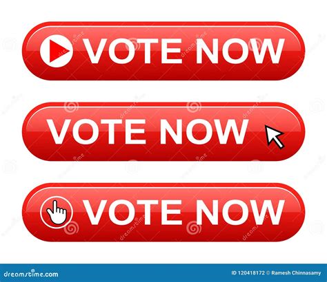 Vote Now Button Stock Vector Illustration Of Click 120418172
