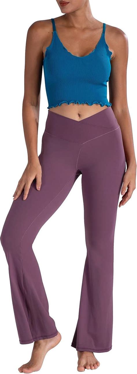 Sunzel Flare Leggings Crossover Yoga Pants With Tummy Control High