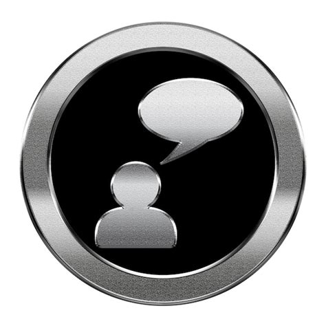 Premium Photo Chat Icon Silver