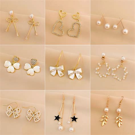 Korean Earrings Female Cute Sweet Temperament New Golden Trend Fashion