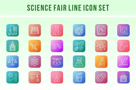 Science Fair Line Icon Set Graphic By Graphic Nehar · Creative Fabrica