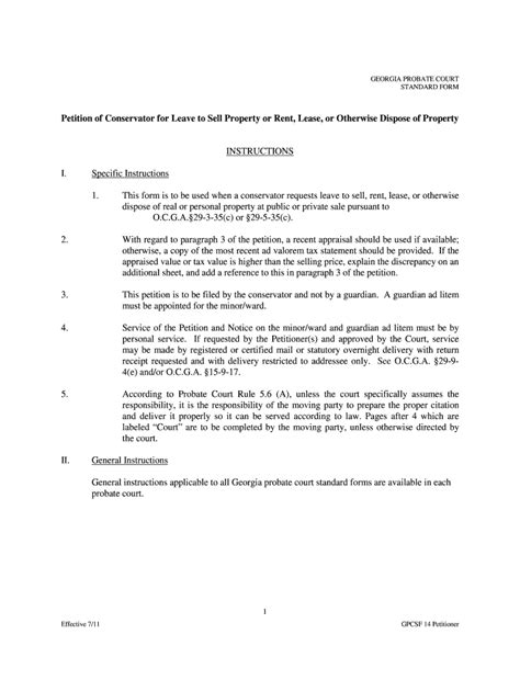 Georgia Probate Court Standard Forms And General Fill Out And Sign