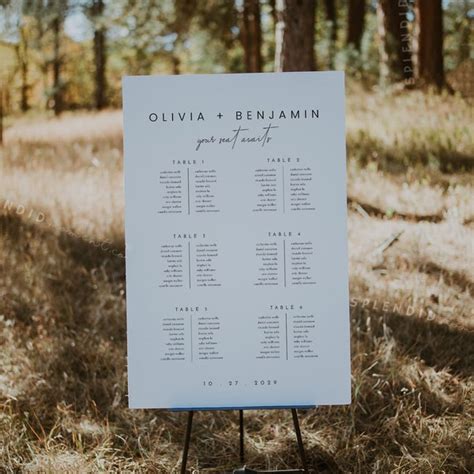 Row Seating Chart Template Etsy