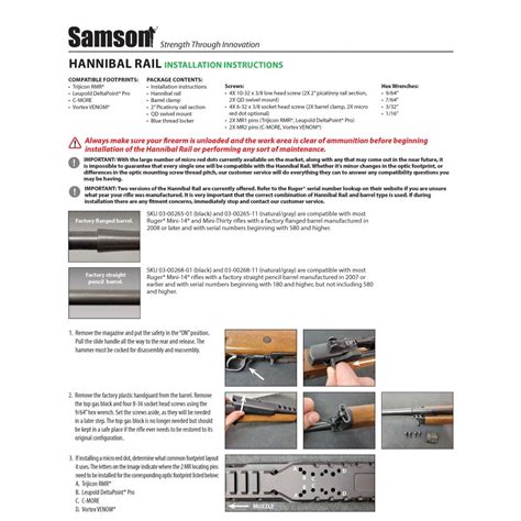 Rtg Parts Samson Hannibal Rail For 2008 Ruger Mini 1430 Black Samson Mfg Samson Mini 14