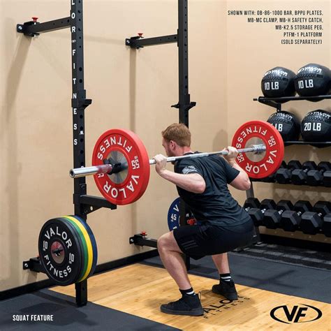 Valor Fitness Squat Rack With Pull Up Bar Wall Mount Folding