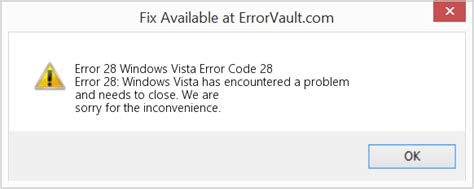 how to fix error 28 windows vista error code 28 error 28 windows