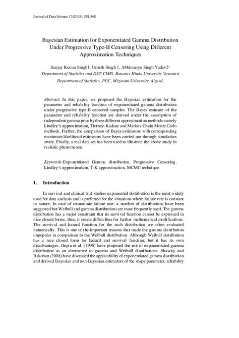 Pdf Bayesian Estimation For Exponentiated Gamma Distribution Under
