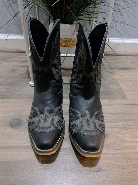 Roper Womens Sz 7 Amelia Eagle Overlay Western Boots… Gem