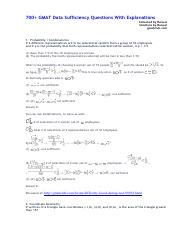 700 Gmat Data Sufficiency Questions With Explanations Course Hero