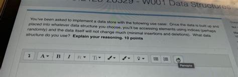 Solved Youve Been Asked To Implement A Data Store With The Chegg