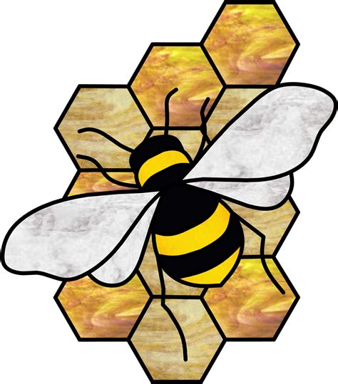 Bee And Honeycomb Stained Glass Suncatcher Digital Pattern Etsy