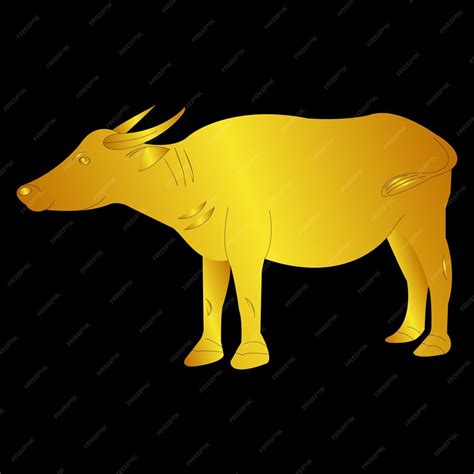 Premium Vector A Yellow Cow With A Black Background And A Black