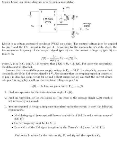 Frequency Modulation Circuit Diagram Using Ic 566 Fm Modulat