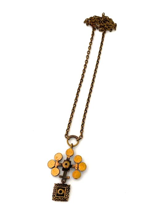 Pentti Sarpaneva Kinetic Bronze Pendant Necklace Samantha Howard Vintage