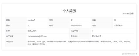用elementui的descriptions描述列表 合并单元格 实现个人简历效果el Descriptions合并列 Csdn博客