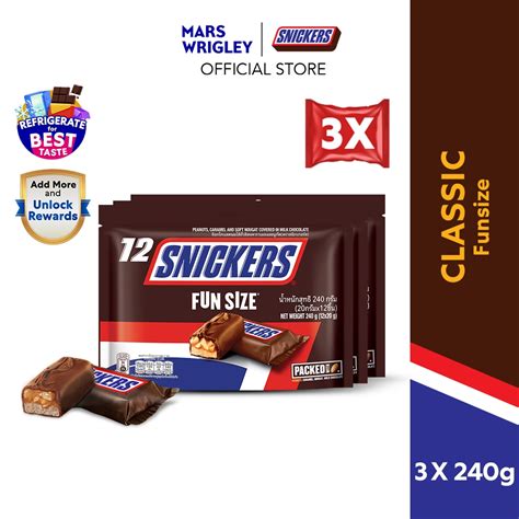 Snickers® Classic Chocolate Bar Funsize 240g Bundle Of 3 Shopee