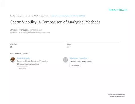 Pdf Sperm Viability A Comparison Of Analytical Methods Dokumen Tips