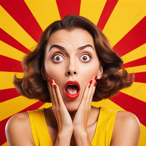 A Woman Expressing Surprise With Her Mouth Open Background Contrasted