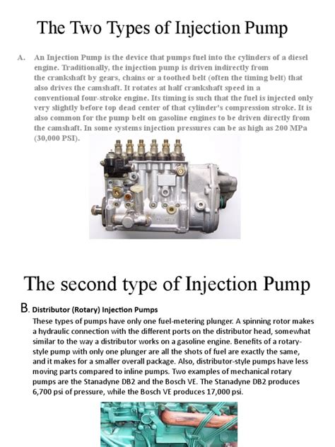Types Of Diesel Injection Pumps Explained Pdf Fuel Injection