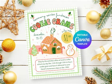 Editable Cookie Grams Grams Templates Pta Holiday Events Canva