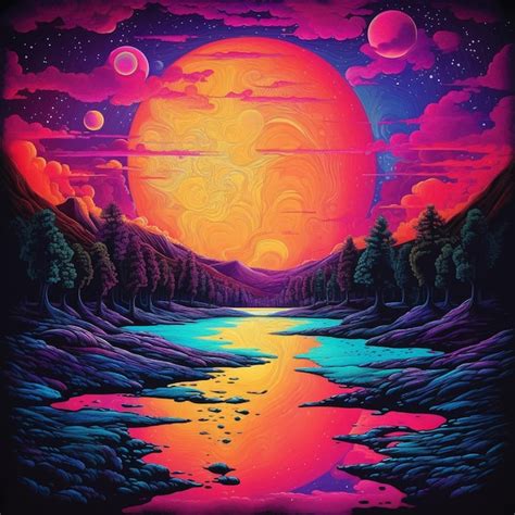 Psychedelic Sunset Landscape Images Free Download On Freepik