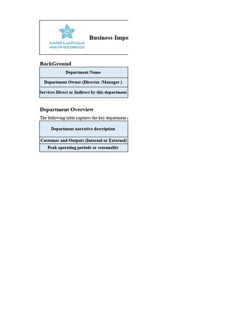 Business Impact Analysis Bia Template V11 Pdf Risk Disaster Recovery
