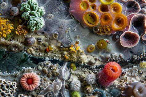 Premium Photo Detailed View Of Microbial Ecosystem In Sea Water Drop