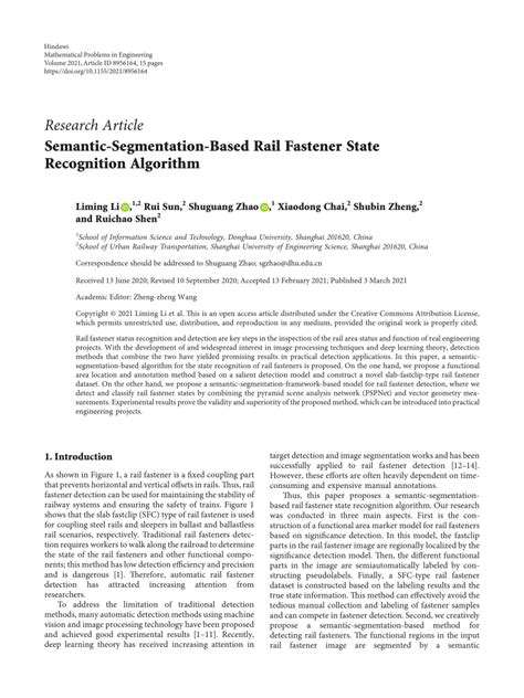 pdf semantic segmentation based rail fastener state recognition algorithm
