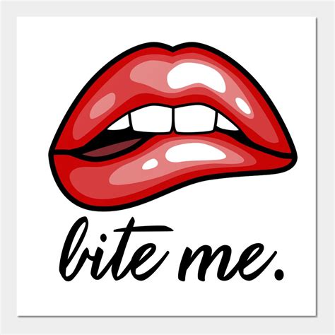 Pink Lips Bite Me Shirt Wall And Art Print Pink Lips Bite Me Lip