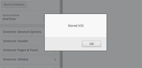 Unauthenticated Stored Xss Vulnerability In Wordpress Onetone Theme
