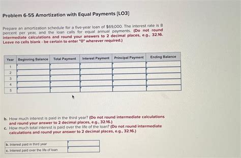 Solved Problem 6 55 Amortization With Equal Payments Lo3