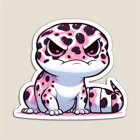Grumpy Leopard Gecko Magnet For Sale By Anna Halasek Gecko Tattoo Gecko Chibi Sketch