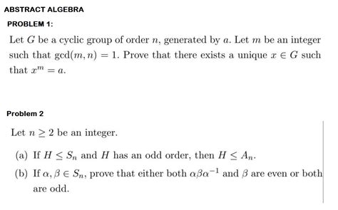 solved problem 1 let g be a cyclic group of order n