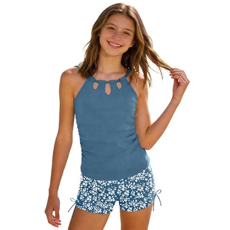 Bainana Teen Girls Two Piece Swimwear Lace Up Hollow Out Bikini Tops