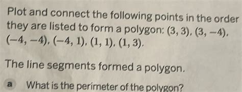 solved plot and connect the following points in the order they are