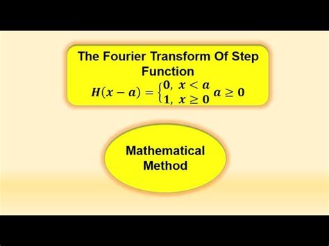 Lecture On Fourier Transform Of Unit Step Function Youtube An Animated