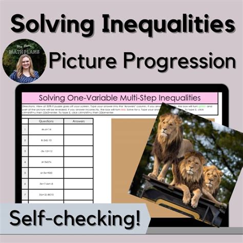 Solving One Variable Inequalities Picture Progression By Mrs Danns Math