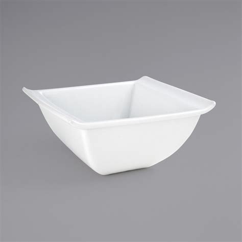 Front Of The House Nouvelle 18 Oz Bright White Square Porcelain Bowl