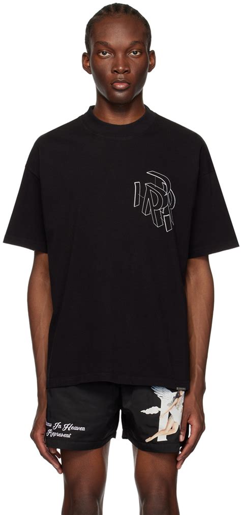 Represent Black Initial Assembly Outline T Shirt Represent