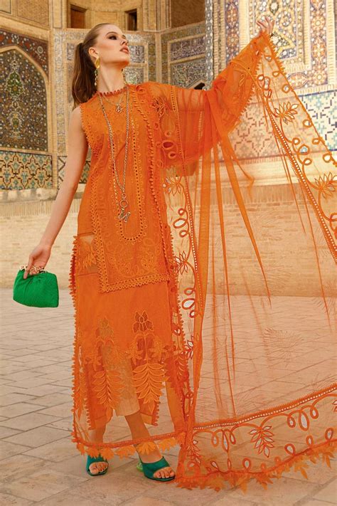 Maria B 3 Piece Unstitched Embroidered Organza Suit Lawn Suits
