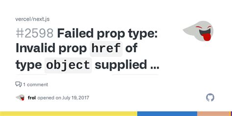 Failed Prop Type Invalid Prop `href` Of Type `object` Supplied To