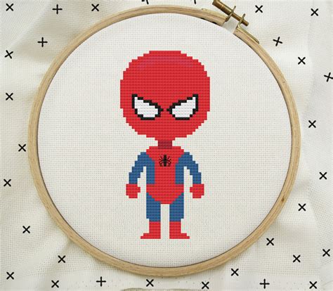 Spiderman Cross Stitch Spiderman Stitch Superhero Cross Etsy Uk
