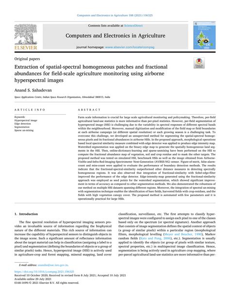 Pdf Extraction Of Spatial Spectral Homogeneous Patches And Fractional